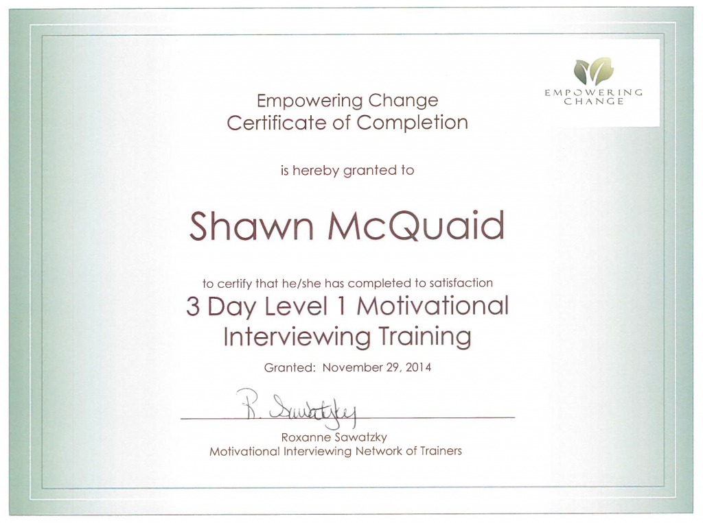Motivational Interviewing | Shawn McQuaid